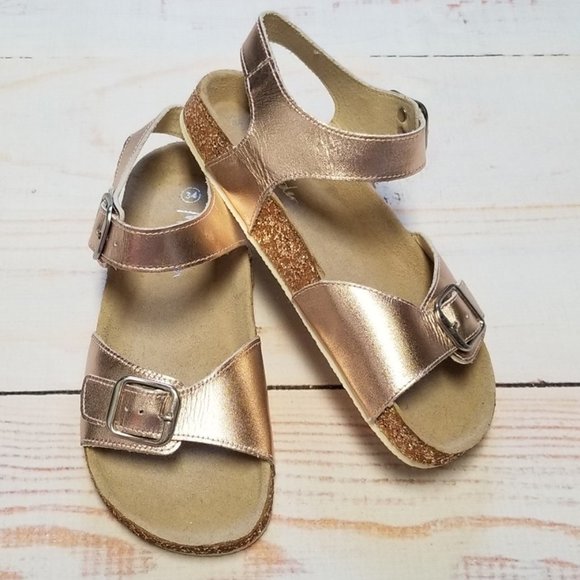Mini Boden | Shoes | Nwot Mini Boden Leather Rose Gold Corkbed Sandals ...